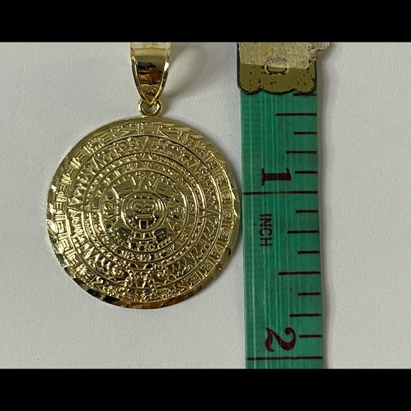 Jewelry | 1k Gold Aztec Calendar Pendant | Poshmark